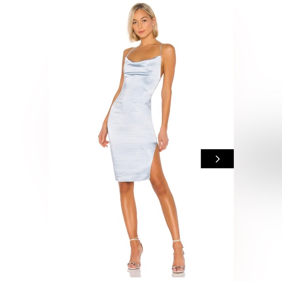 superdown | Dresses | Superdown Billie Drape Midi Dress In Dusty Blue | Poshmark